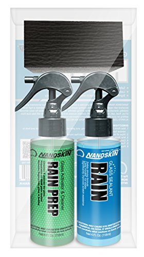 Nanoskin RAIN Glass Sealant Complete Solution Kit - Ready-to-Use RAIN PREP, RAIN Glass Sealant & Autoscrub Sponge | Crystal Clear Windshields All Year Round | Easy to Use and Safe on Various Surfaces