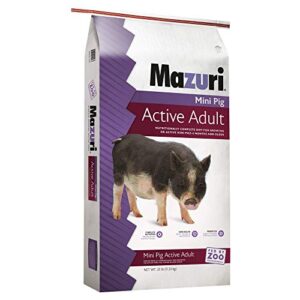 mazuri | nutritionally complete mini pig active adult food | 25 pound (25 lb.) bag