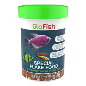 glofish special flake dry fish food for brightness, 1.6 oz - 77003