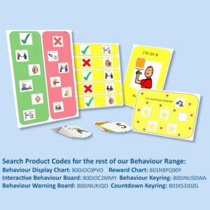 A3 Behaviour Display Chart Display Poster – Wipedown Visual Symbol Board for Behaviour Management compatible with PECS Symbols & Boardmaker PCS Software (ADHD, ASD, Autism, Kids, Children, Toddlers)