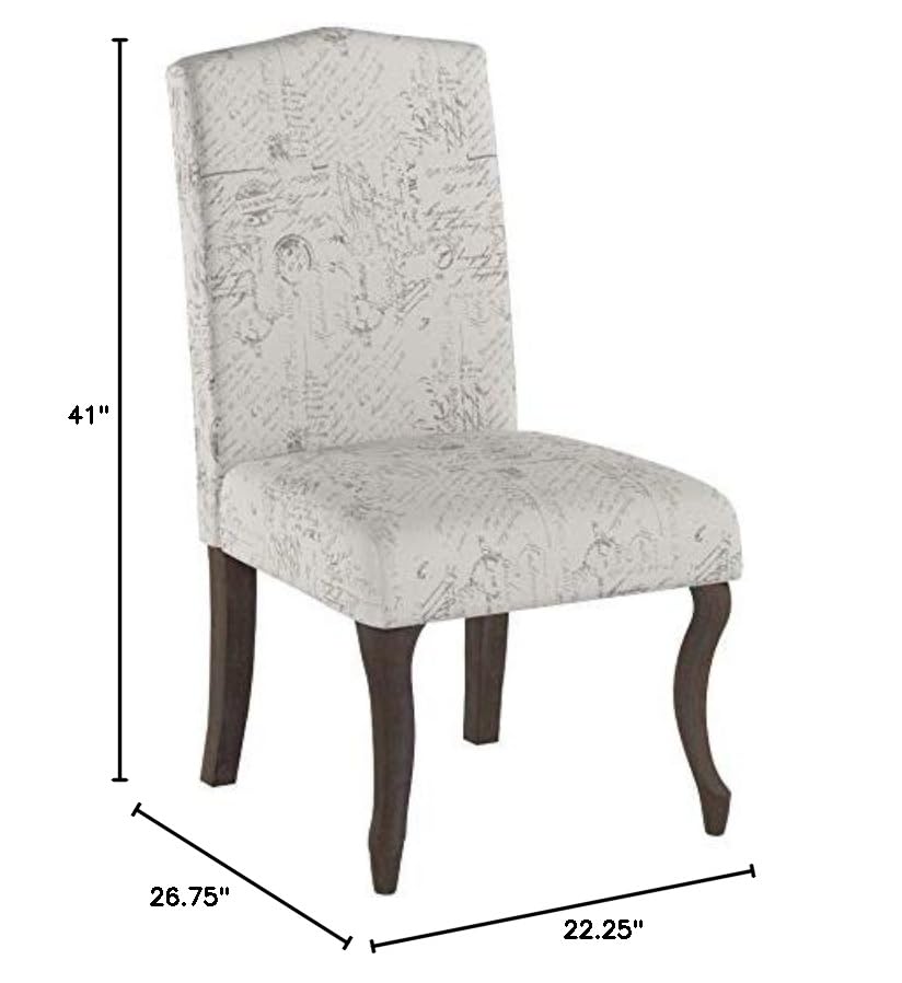 Christopher Knight Home CKH Crown Top French Script Fabric Dining Chairs, 2-Pcs Set, Beige / Script