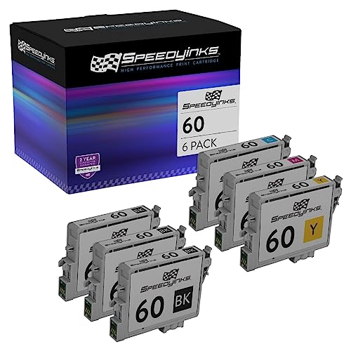 Speedy Inks Remanufactured Ink Cartridge Replacement for Epson T060120 ( Black,Cyan,Magenta,Yellow , 6-Pack )