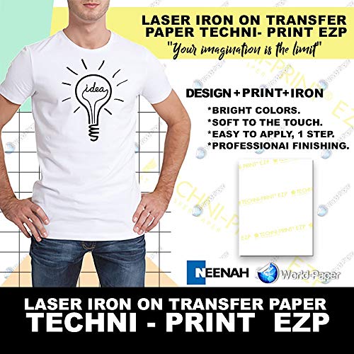 Neenah Paper Techni Print EZP Heat Transfer Paper for Laser Printers 8.5" x 11" - 25 Sheets