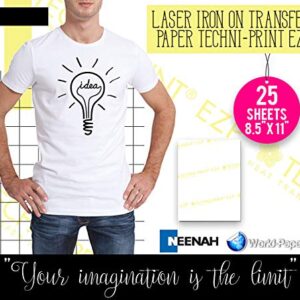 Neenah Paper Techni Print EZP Heat Transfer Paper for Laser Printers 8.5" x 11" - 25 Sheets