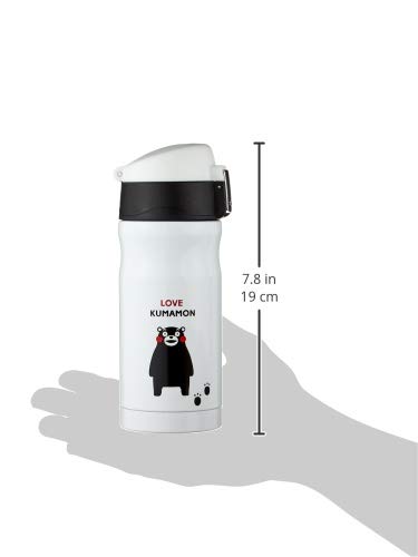 Living Water Bottle, 11.2 fl oz (330 ml), Kumamon, Direct Drinking, One-Touch, Open, Vacuum Insulated, Stainless Steel Bottle, Hot and Cold Insulation