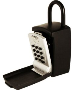 keyguard sl-501 punch button large capacity key storage shackle lock box, black finish