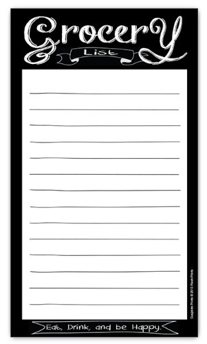 Magnetic Notepad for Grocery List - Chalkboard Style - Funny Shopping List, 7 x 4.25 inch, 50 Sheets - Notepad, Memo Pad for Recipes, Reminders for Fridge, Kitchen, Home, Office