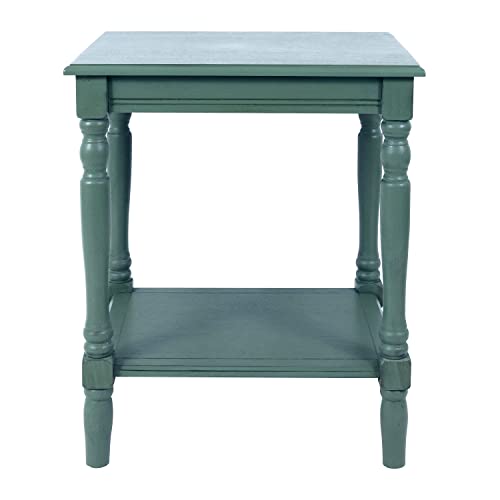 Decor Therapy Simplify Wood Accent Storage Shelf End Table, 24 x 19.5 x 15.75, Blue Gray