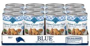 blue buffalo family favorites natural adult wet dog food, sunday chicken 12.5-oz can (pack of 12)