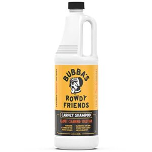 bubba's rowdy friends bubbas carpet cleaner solution for shampoo machine - best deep cleaning solution for carpets, rug, couch, and car - works in any shampooer - pet home essentials