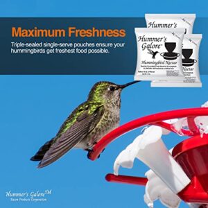 Hummer's Galore Hummingbird Food - Ready-to-Mix Hummingbird Nectar, All-Natural Nectar Collector Formula, 3-Pack Makes 192 oz, No Preservatives or Dyes