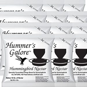 Hummer's Galore Hummingbird Food - Ready-to-Mix Hummingbird Nectar, All-Natural Nectar Collector Formula, 3-Pack Makes 192 oz, No Preservatives or Dyes