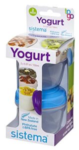 sistema to go collection yogurt food storage containers, pack of 2