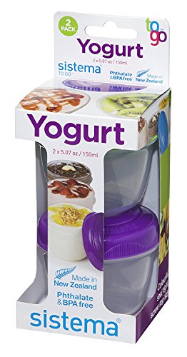 Sistema To Go Collection Yogurt Food Storage Containers, Pack of 2