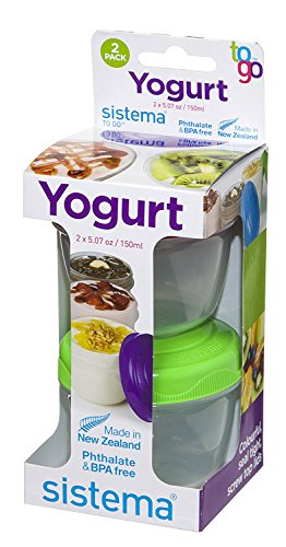 Sistema To Go Collection Yogurt Food Storage Containers, Pack of 2