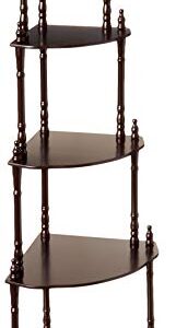 Frenchi Home Furnishing 5-Tier Corner Stand, Mahogany