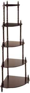 frenchi home furnishing 5-tier corner stand, mahogany