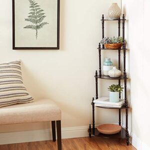 Frenchi Home Furnishing 5-Tier Corner Stand, Mahogany