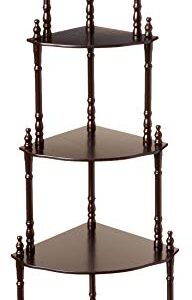 Frenchi Home Furnishing 5-Tier Corner Stand, Mahogany