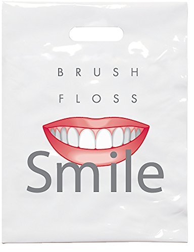 Brush Floss & Smile Dental Giveaway Bags, 9" x 12", 100 Pack