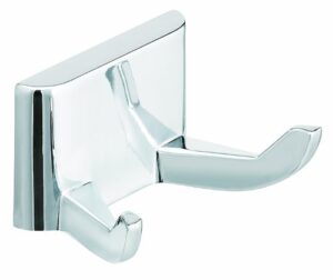 bradley 932-000000 standard chrome plated double robe hook, 2-1/8" width x 1-5/8" depth