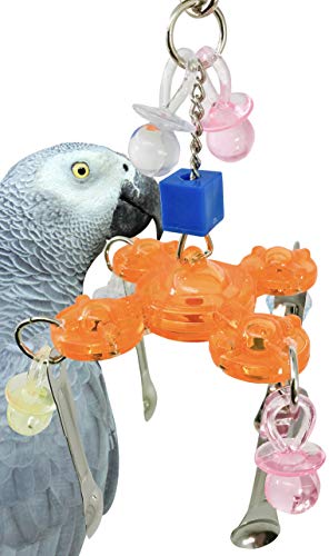 Bonka Bird Toys 824 Wookie Spinner Bird Toy Parrot cage Toys Cages Cockatiels parrotlets Conures