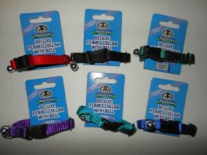 sheppard & greene deluxe ferret bell collar w/bell - 6 collars