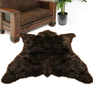 fur accents, faux bear skin area rug, plush faux fur