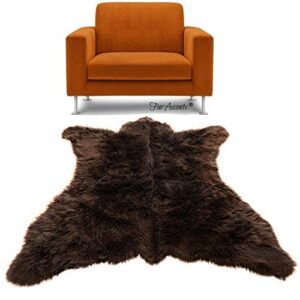 Fur Accents, Faux Bear Skin Area Rug, Plush Faux Fur