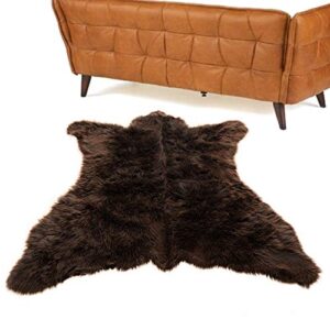 Fur Accents, Faux Bear Skin Area Rug, Plush Faux Fur