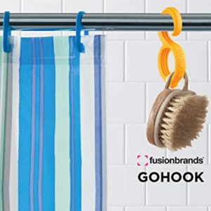 Fusionbrands GoHook All Purpose Household Hook, Portable Hook For Towels, Towel Holder, and Numerous Small Items in Kitchen, Bathrooms, Closets and on the go, S hook, Black