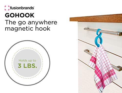 Fusionbrands GoHook All Purpose Household Hook, Portable Hook For Towels, Towel Holder, and Numerous Small Items in Kitchen, Bathrooms, Closets and on the go, S hook, Black