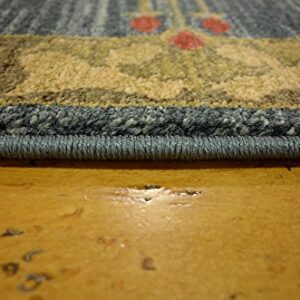 Unique Loom Edinburgh Collection Area Rug - Canmore (5' 1" x 8' Rectangle, Navy Blue/ Tan)