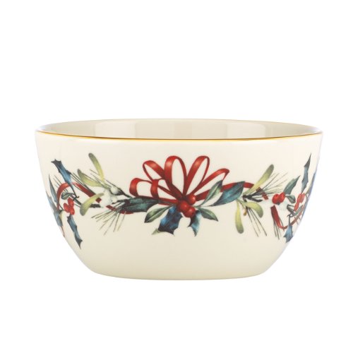 Lenox Winter Greetings 5" Bowl,Red & Green