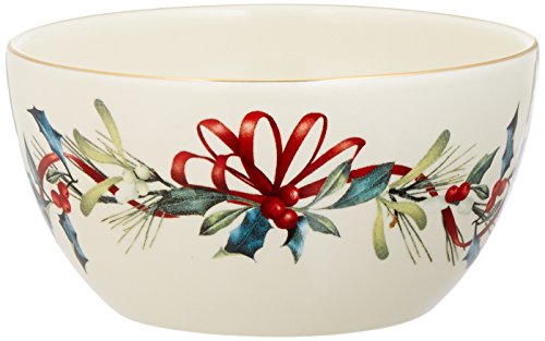 Lenox Winter Greetings 5" Bowl,Red & Green