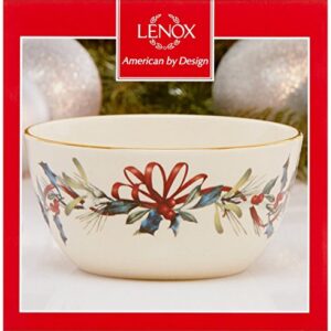 Lenox Winter Greetings 5" Bowl,Red & Green