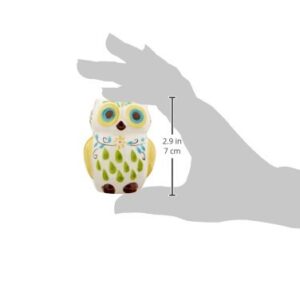 Floral Owl Salt & Pepper Shakers, Hand-painted Ceramic by Boston Warehouse, 2-Piece Set, Multicolor