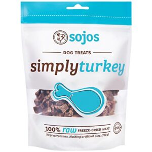 sojos simply turkey freeze-dried dog treats, 4 oz