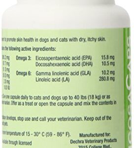 Dechra 60 Capsules EicosaCaps Fish Oil Nutritional Supplements for Dogs and Cats Up to 40-Pound