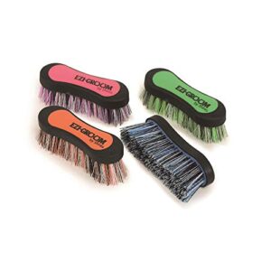 shires ezi-groom grip hoof brush (lime green)