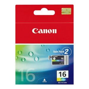 Canon 9818A003 OEM Ink - (BCI-16) Selphy DS700 DS810 iP90 Color Ink Tank Twin Pack