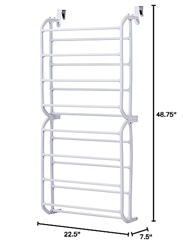 Whitmor 24 Pair Over The Door Shoe Rack-White