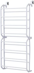 whitmor 24 pair over the door shoe rack-white