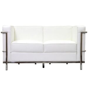 fine mod imports cube lc2 petit loveseat, white