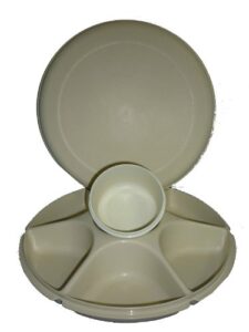 tupperware large serving center set - chip & dip serving tray