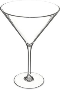 carlisle foodservice products 564607 alibi shatter-resistant plastic martini glass, 9 oz., 6.63" height, 2.88" width, 2.88" length, polycarbonate (pc), clear