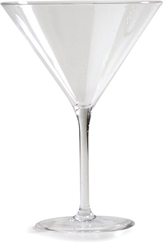 Carlisle FoodService Products 564607 Alibi Shatter-Resistant Plastic Martini Glass, 9 oz., 6.63" Height, 2.88" width, 2.88" Length, Polycarbonate (Pc), Clear