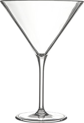 Carlisle FoodService Products 564607 Alibi Shatter-Resistant Plastic Martini Glass, 9 oz., 6.63" Height, 2.88" width, 2.88" Length, Polycarbonate (Pc), Clear