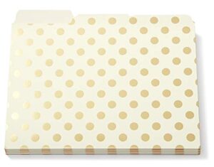 kate spade gold foil dots file folders set of 6