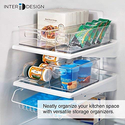 InterDesign Stackable Kitchen Storage Organizer Bins for Fridge, Freezer, Pantry and Cabinet Organization 4 Piece